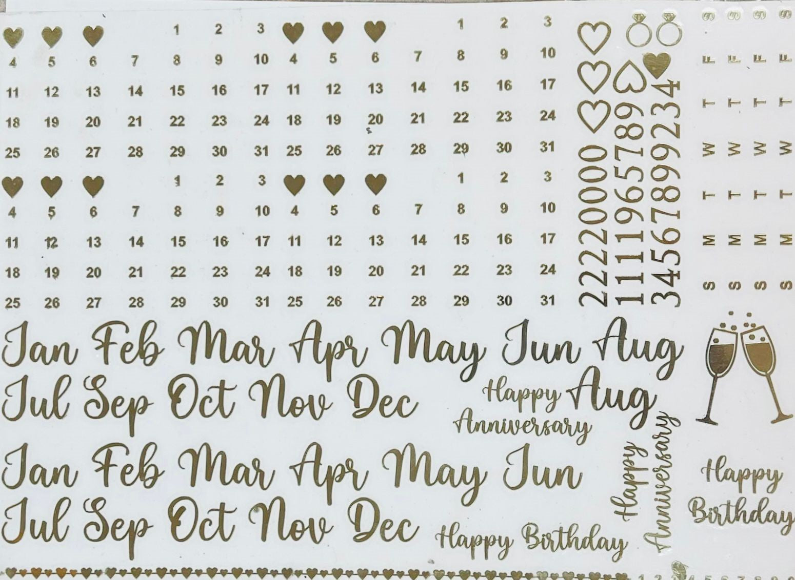 Metal Calendar Sticker for Walls – Resin Art World - Dubai